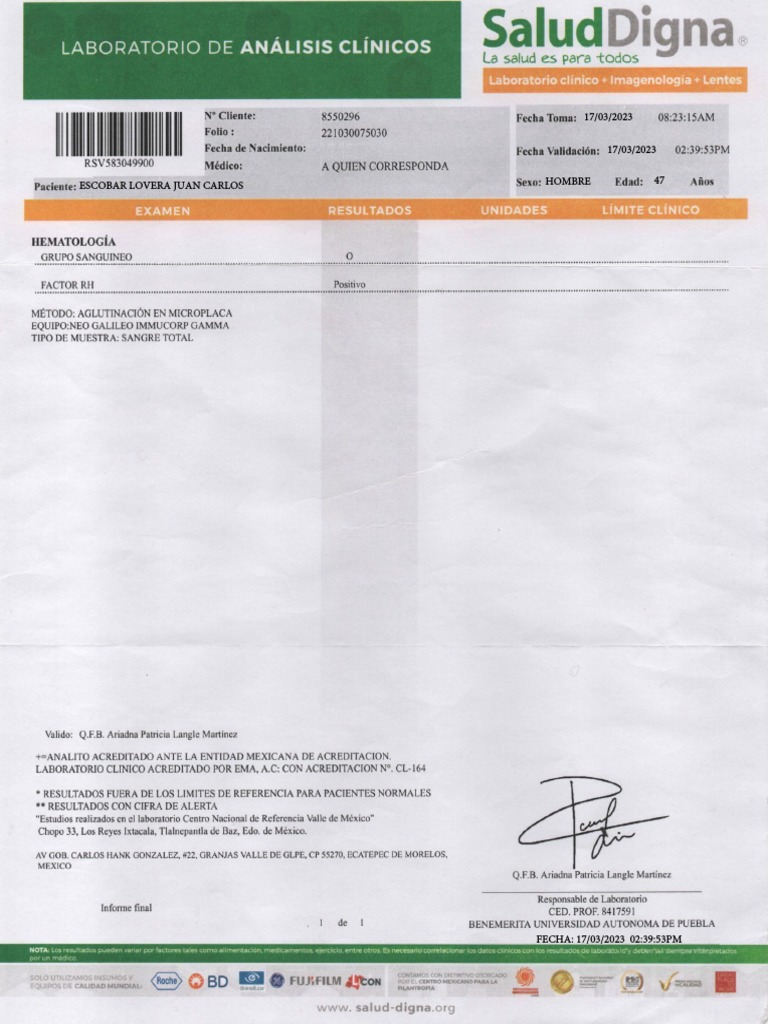 Tipo Sanguíneo | PDF