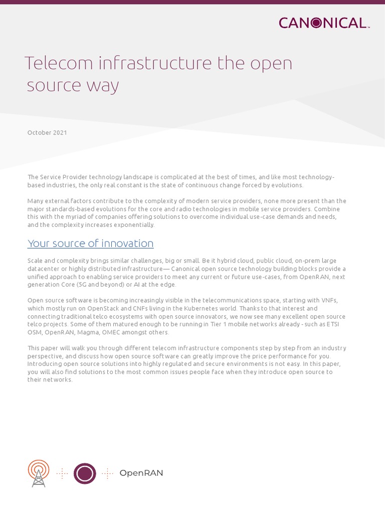 Telecom Infrastructure The Open Source Way: Your Source of Innovation ...