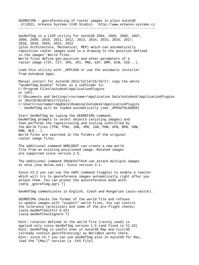 Georefimg | PDF | Auto Cad | Autodesk