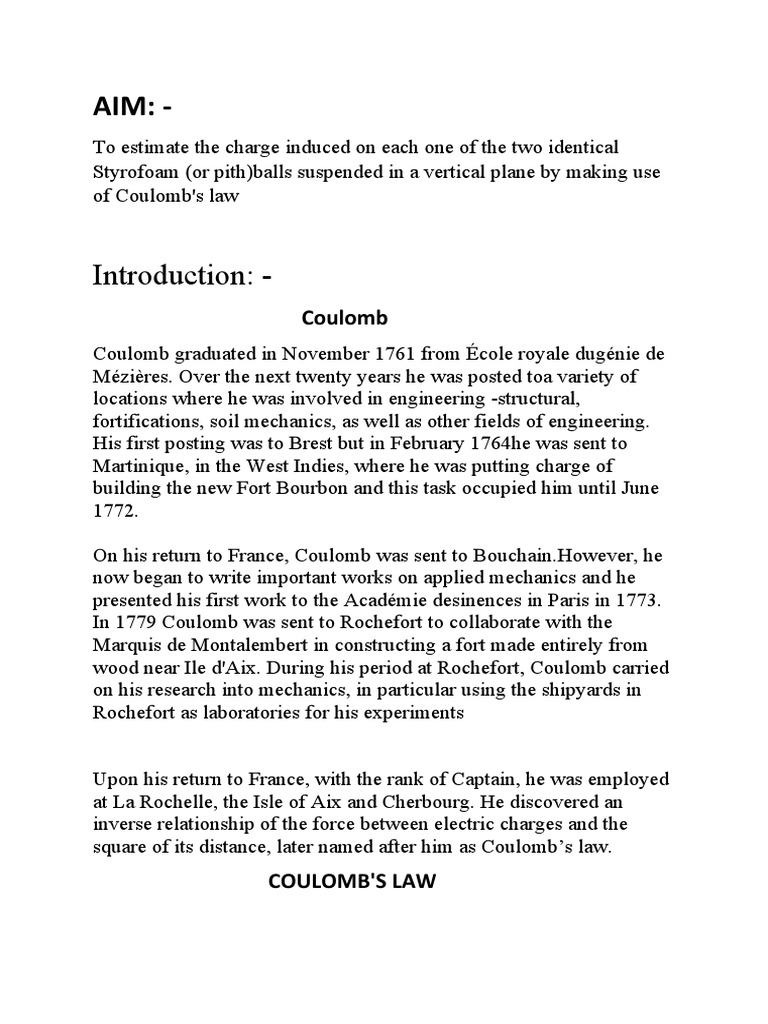 To Estimate The Charge Induced On Each One of The Two Identical ...