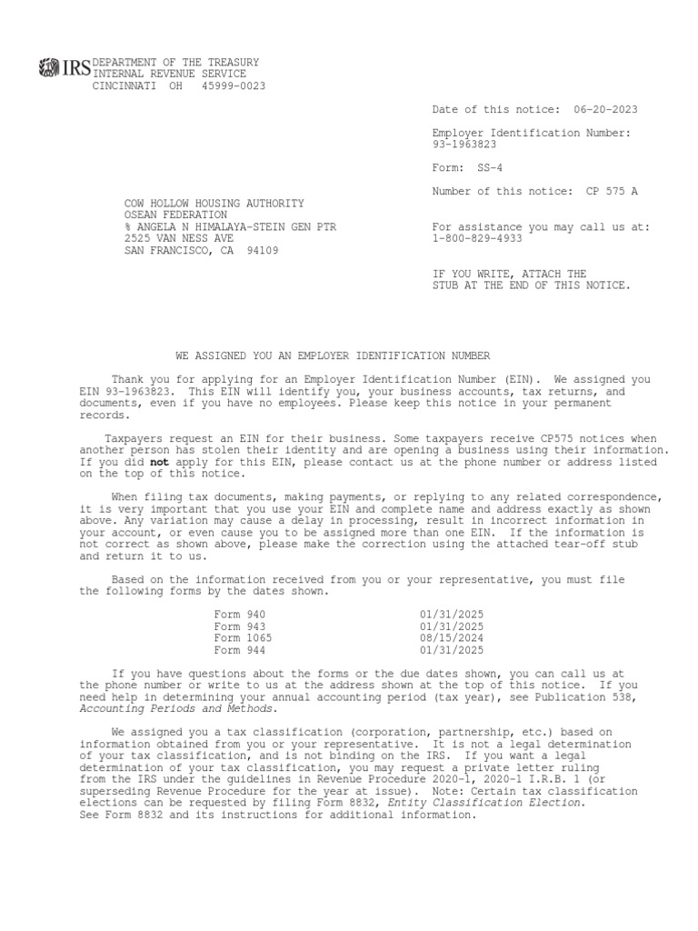 CP575Notice 1687280684508 | PDF | Irs Tax Forms | S Corporation