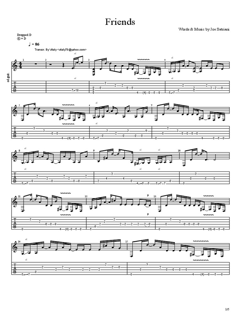Joe Satriani - Friends (rhythm) | PDF