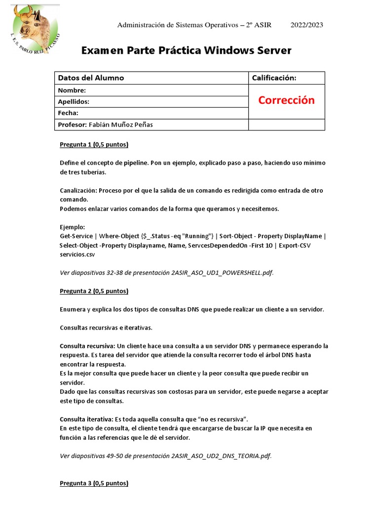 Soluciones Examen Aso Windows | PDF | sistema de nombres de dominio ... Soluciones Examen Aso Windows | PDF | sistema de nombres de dominio ...