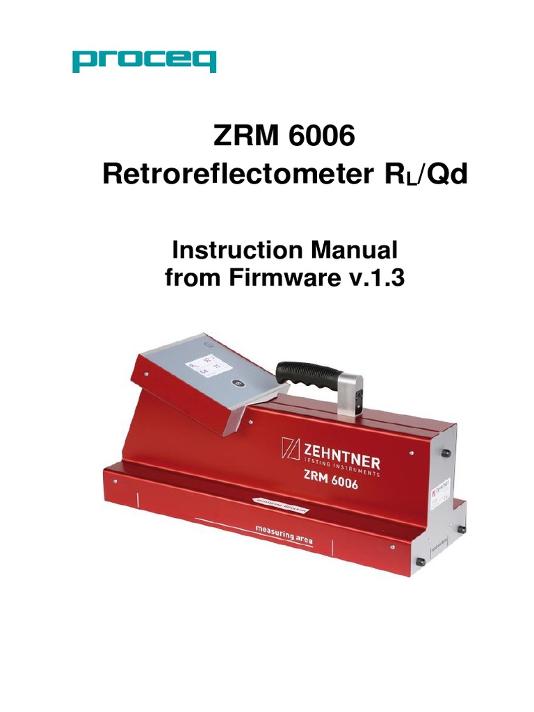 Zehntner ZRM 6006 Manual en 0419 v2.0 | PDF