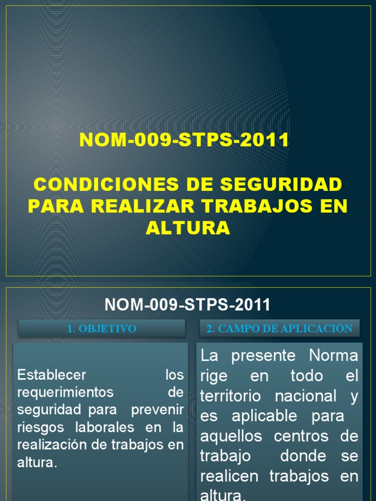 Seguridad en Trabajos en Altura: NOM-009-STPS-2011 | PDF | Transmisión ...