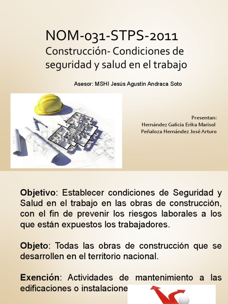NOM 031 STPS 2011 Construcción | PDF | Soldadura | Construcción