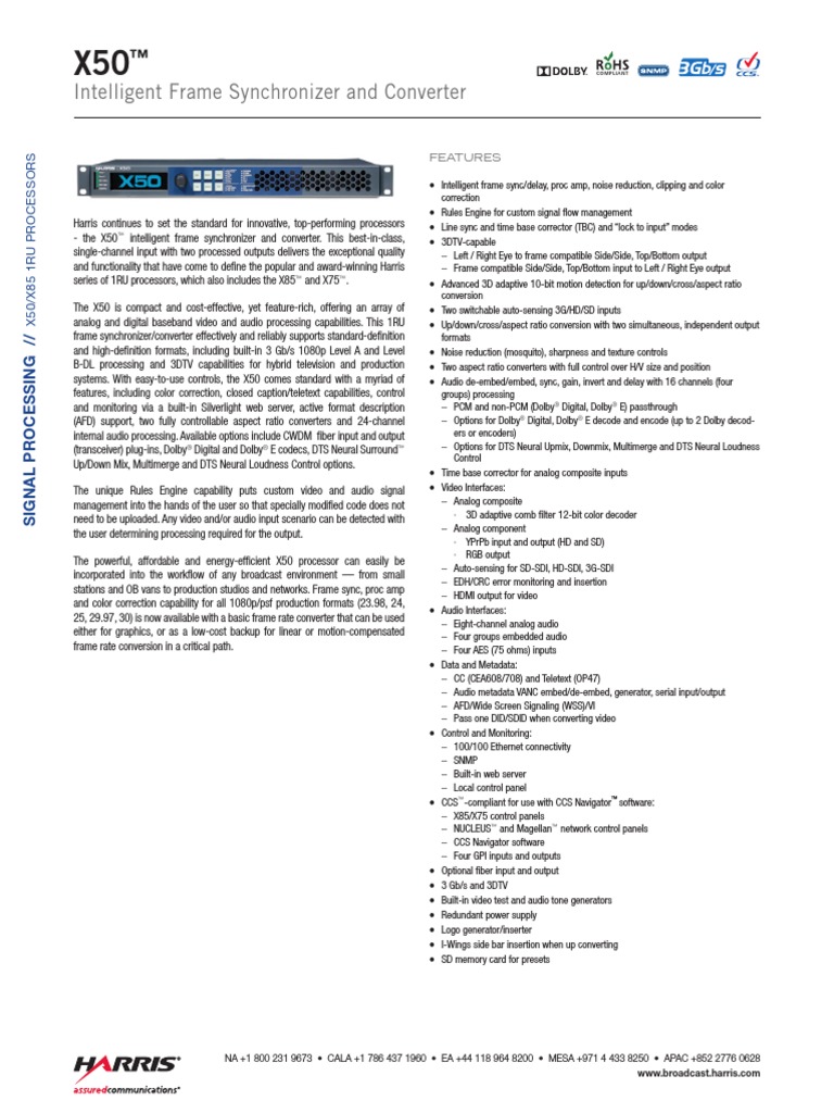 X50 Data Sheet | PDF