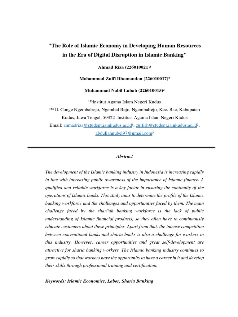 EMS UAS Zulfi - Riza.nabil (Eng) | PDF | Islamic Banking And Finance ...