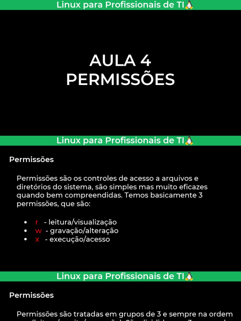 Aula4-Permissões | PDF | Informática | Tecnologia de sistema operacional