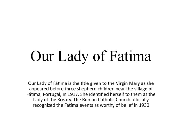 Our Lady of Fatima History | PDF