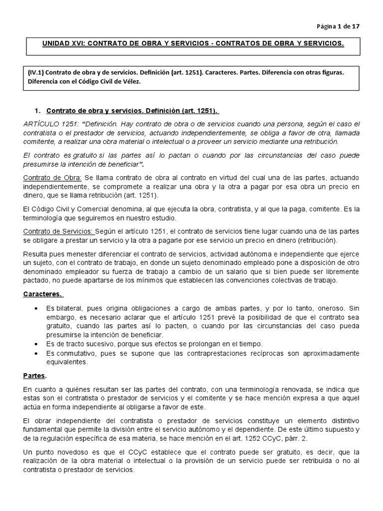 UNIDAD 4 Contrato de Obra y Servicios | PDF | Justicia | Crimen y violencia
