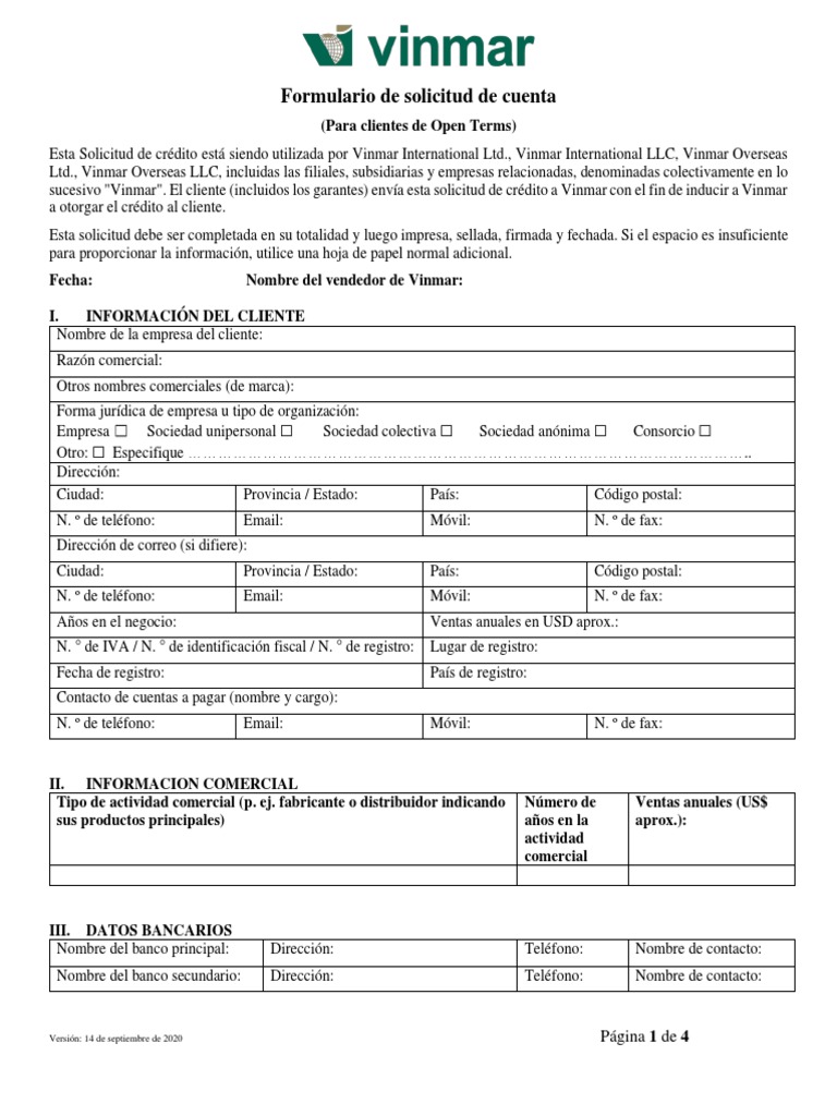 Ficha de Inscripción - Vinmar | PDF
