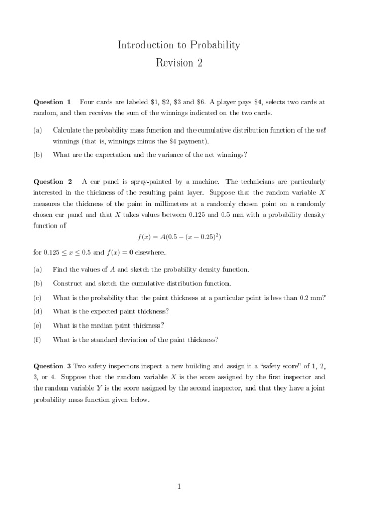 Revision 2 | PDF | Variance | Statistical Models