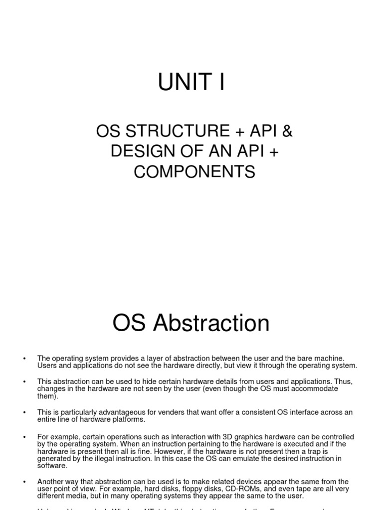 8-Abstraction, Design Issues and Structures of OS-27!04!2023 | PDF | Kernel (Operating System ...