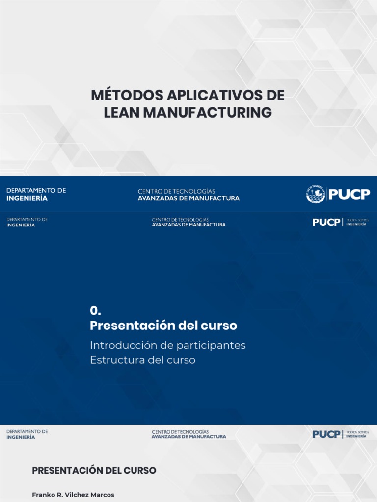 Sesión 01 - Métodos Aplicativos de Lean Manufacturing | PDF