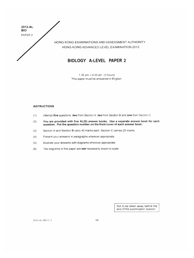 2013 Bio Paper 2 | PDF