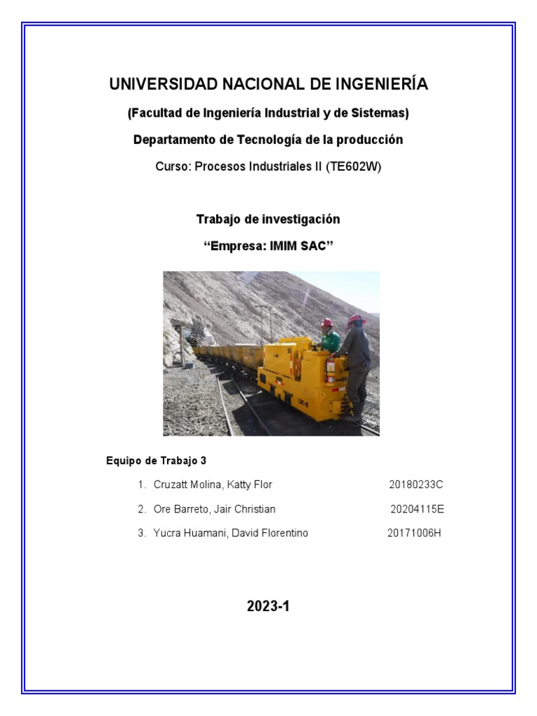 Empresa Imim S.A.C. | PDF | Sector secundario de la economía | Ciencias ...