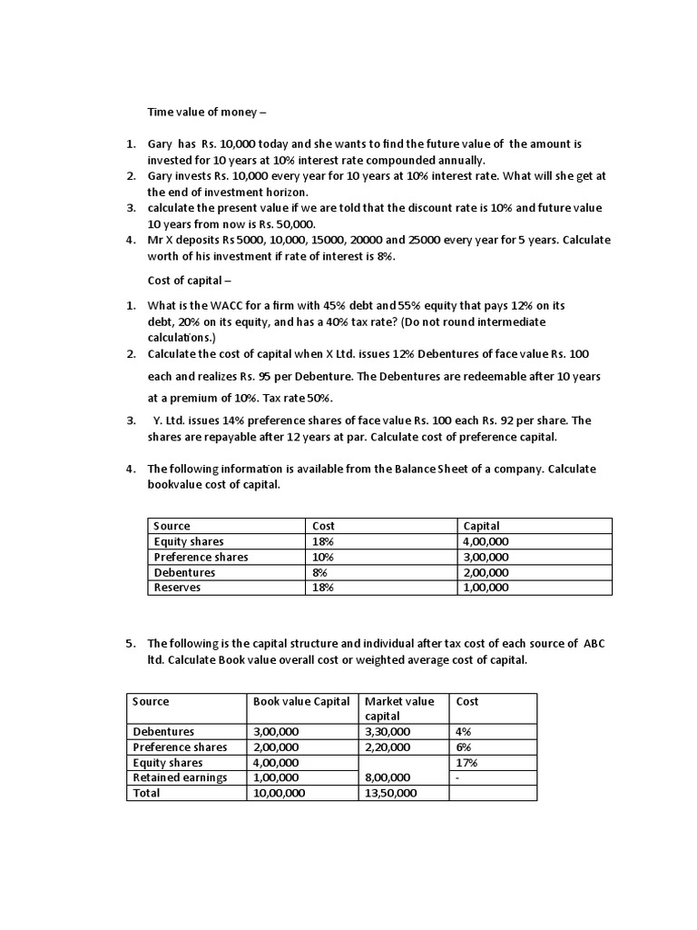 FM Practice Questions | PDF
