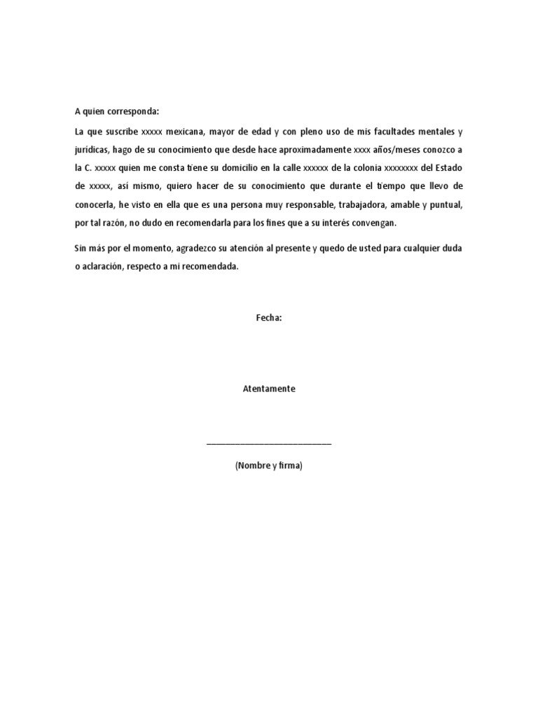 A Quien Corresponda | PDF