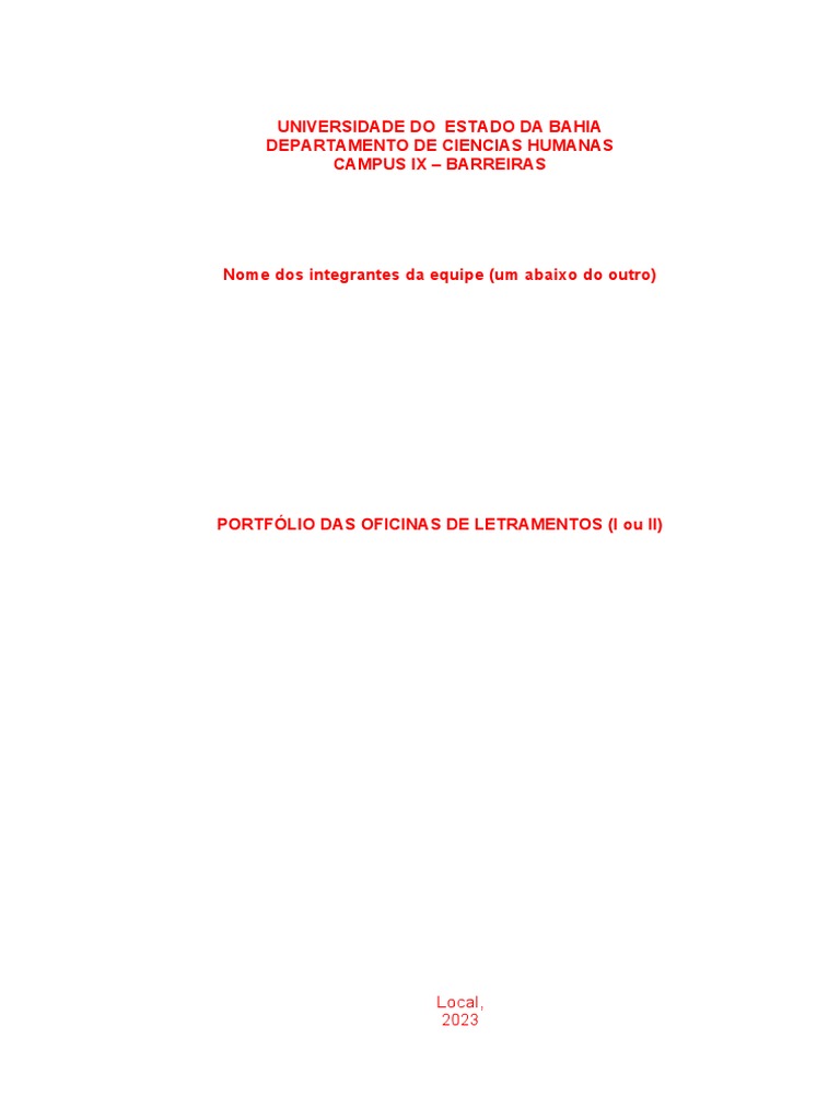 Modelo de Portfolio Letramentos | PDF | Metodologia