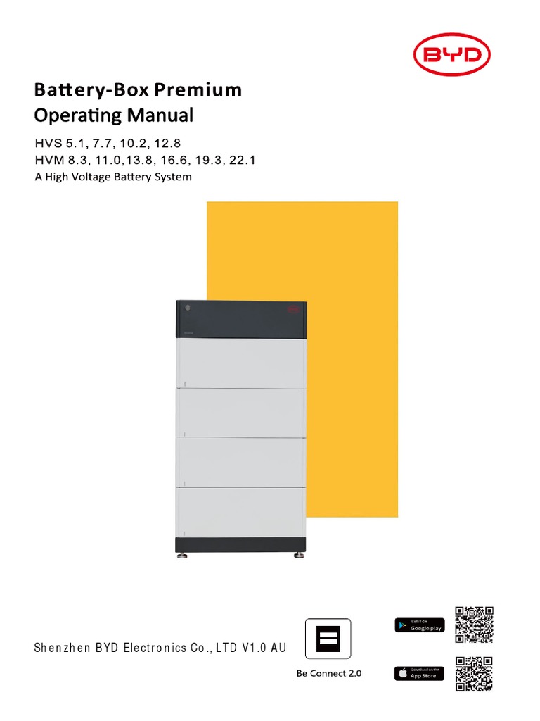 Installation Manual BYD Battery-Box Premium HVS&HVM V1.0 - AU 230512 (1 ...