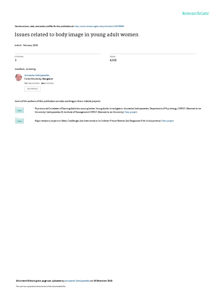 Issuesrelatedtobodyimage | PDF | Body Image | Eating Disorder