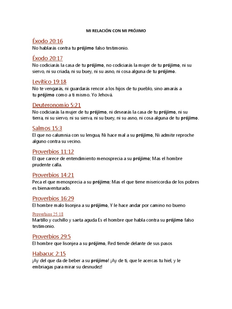 Mi Relación Con Mi Prójimo | PDF | Contenido bíblico