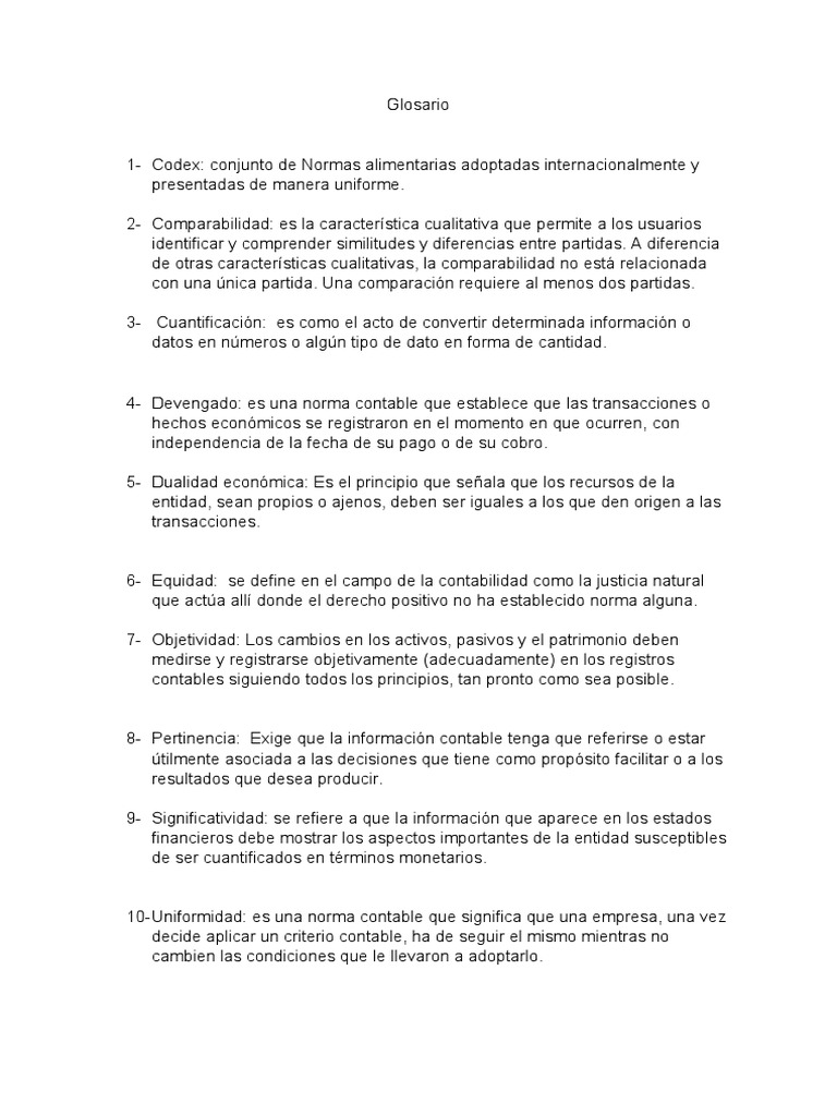 Glosario de Contabilidad | PDF