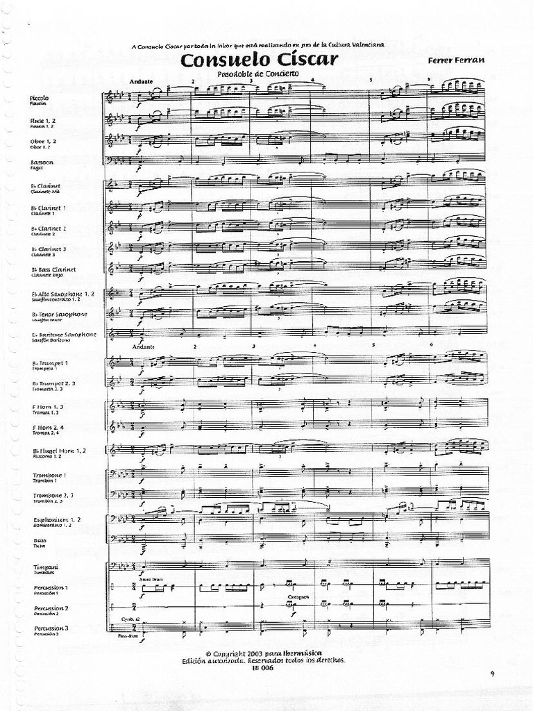 Ferrer Ferrán - Consuelo Ciscar - PARTITURA e partes | PDF