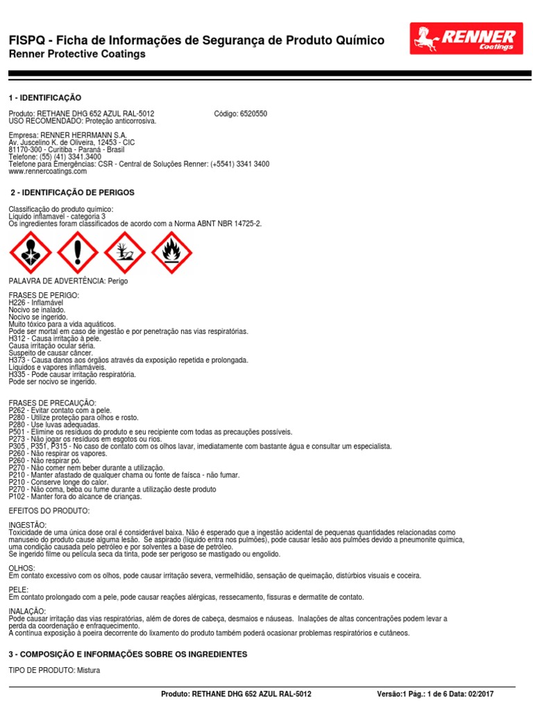 19 - Fispq - Renner Rethane DHG 652 Azul Ral-5012 | PDF