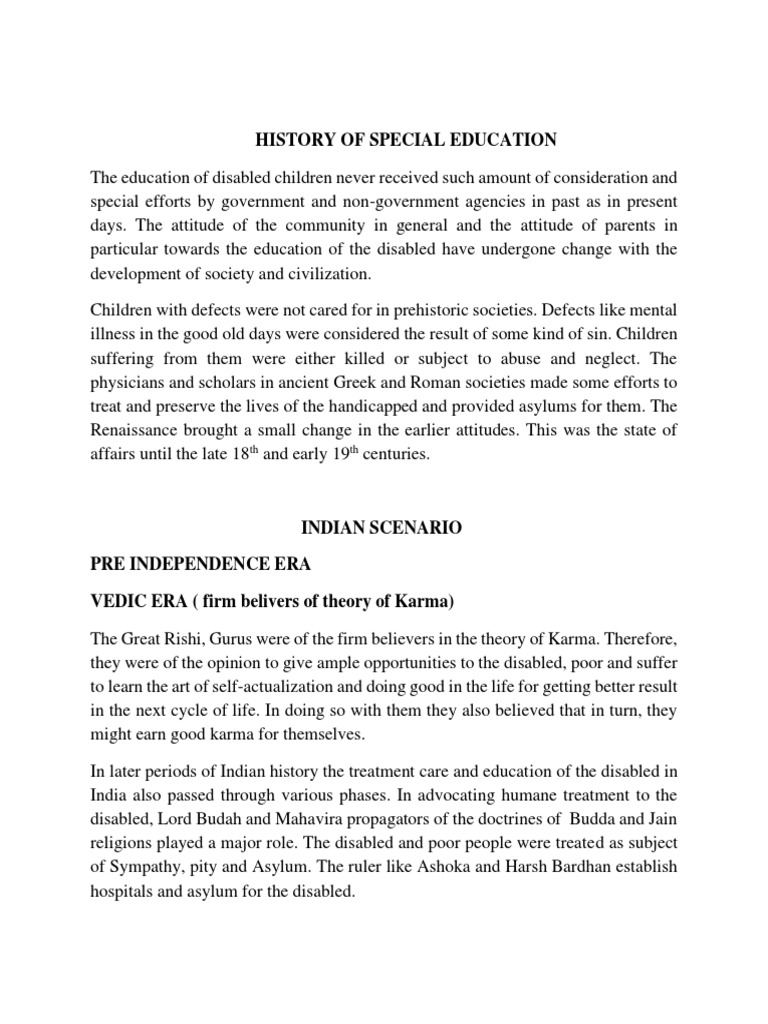 History of Special Education | PDF | Disability | Social Equality