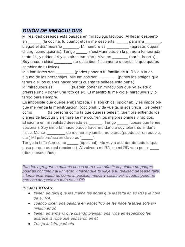 Guión de Miraculous | PDF