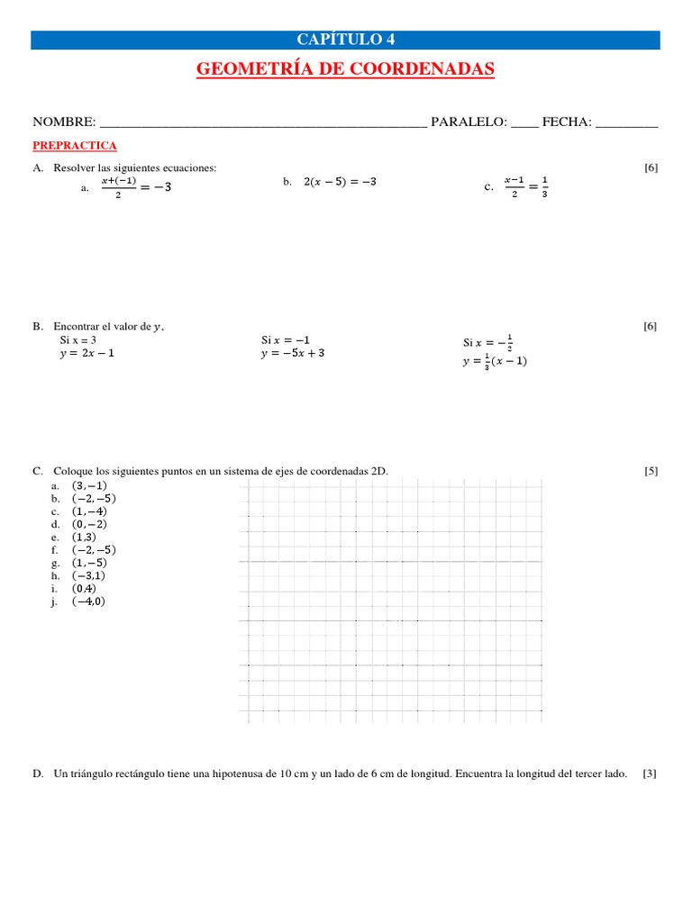 CAPÍTULO 4 - CLASES Y TAREA - Geometria de Coordenadas | PDF