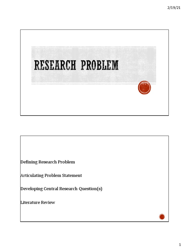 Research Problem | PDF