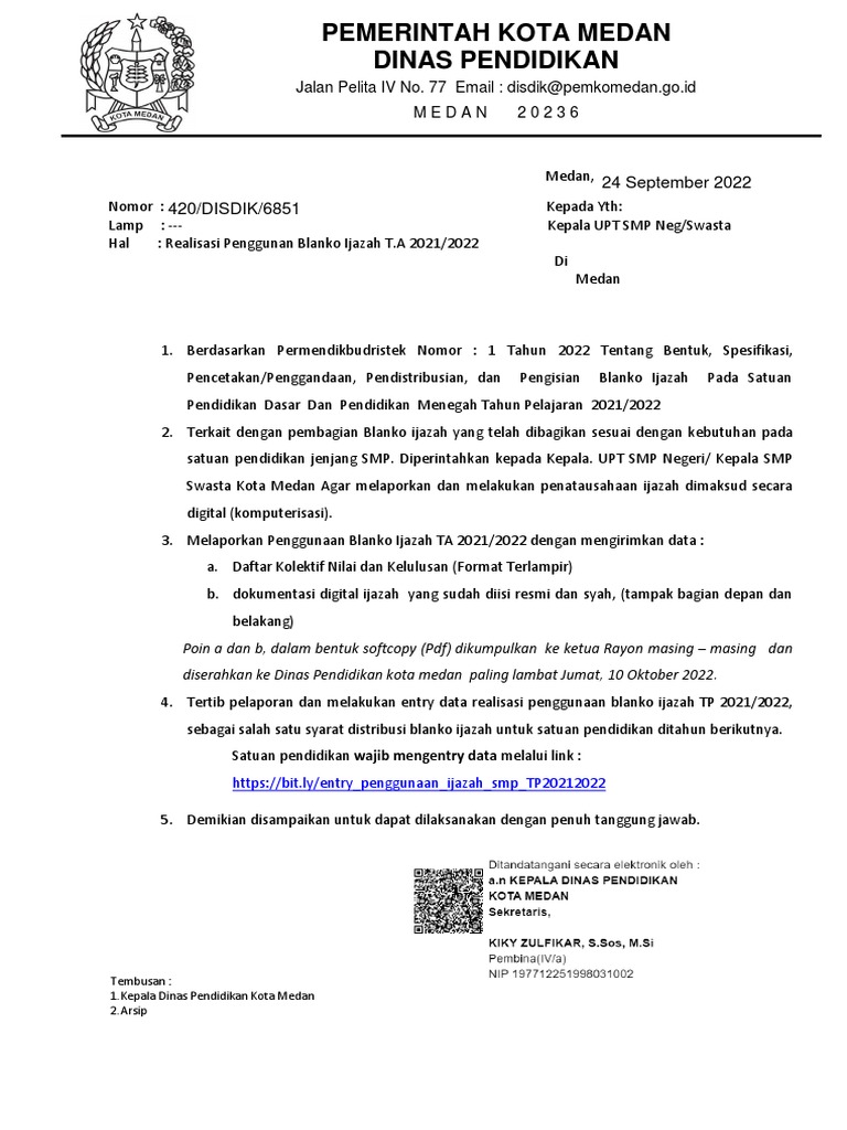 Edaran - Realisasi Penggunaan Blanko Ijazah SMP Dan Penatausahaan - TP ... Edaran - Realisasi Penggunaan Blanko Ijazah SMP Dan Penatausahaan - TP ...
