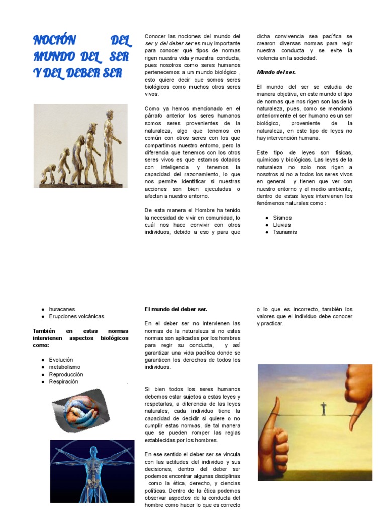 NOCIÓN DEL MUNDO DEL SER Y DEL DEBER SER (1) (1) | PDF