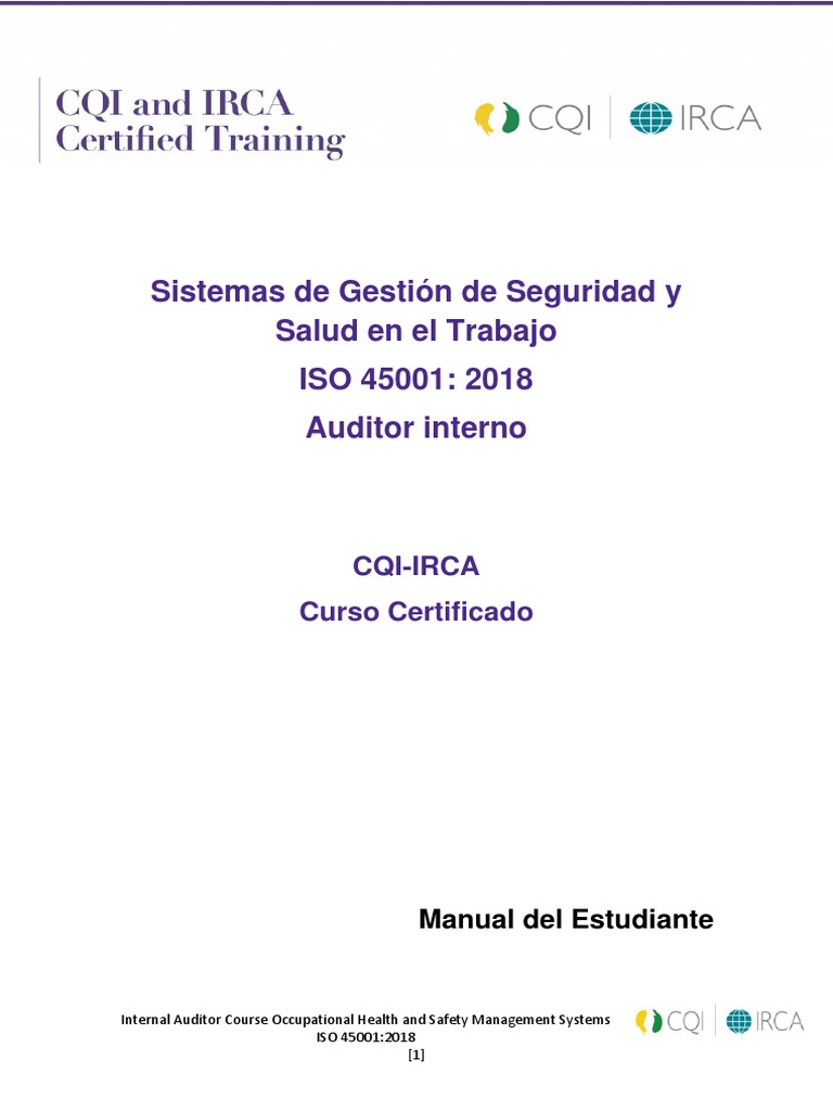 BSG Institute - Auditor Interno ISO 45001-2018 - Manual Del Estudiante ...
