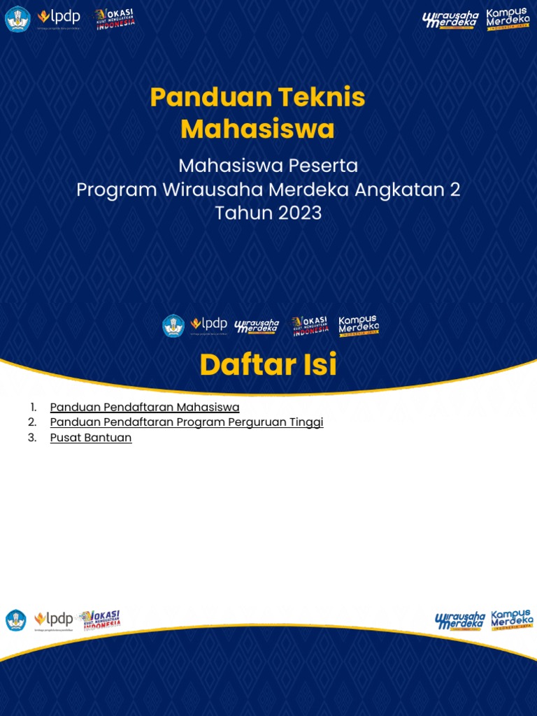 Panduan Platform WMK 2023 - Mahasiswa | PDF