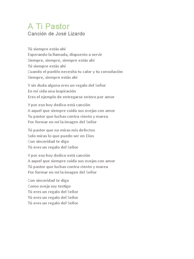 A Ti Pastor | PDF