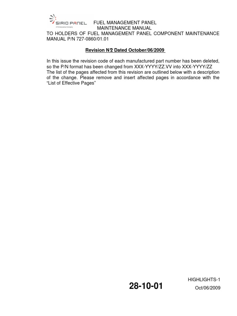 FUEL MANAGEMENT PANEL S92 - 727-0860-01-01-Manual-ATA100 - Rev02 | PDF ...