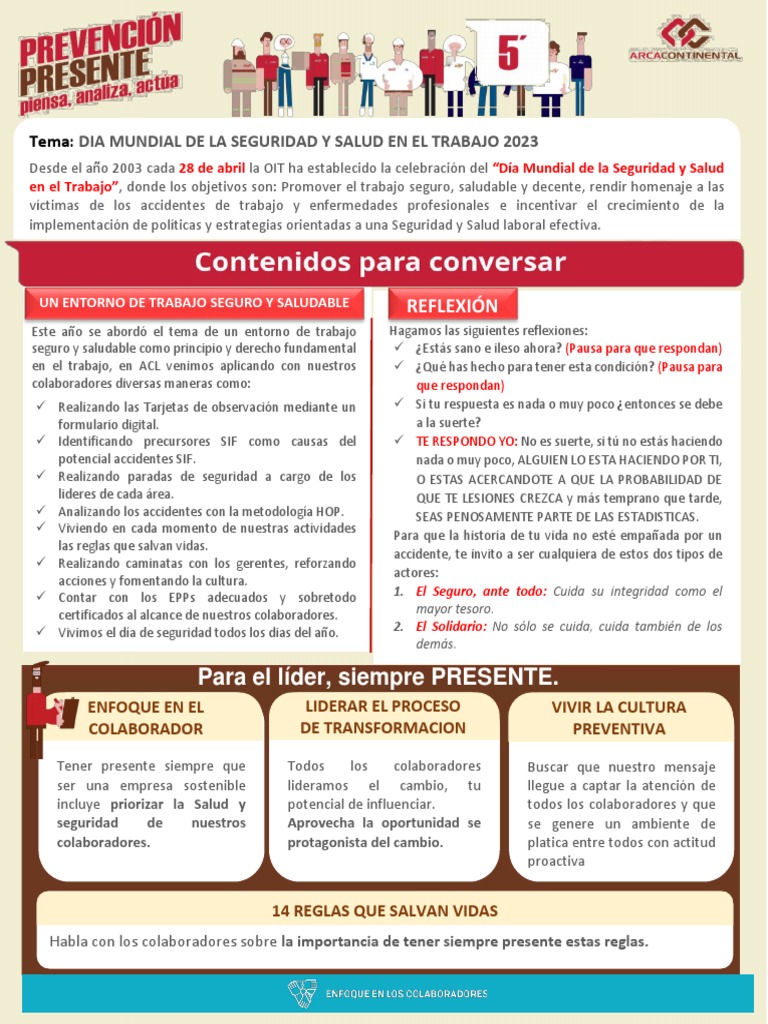 Platica 5 Minutos - Dia Mundial de La Seguridad y Salud en El Trabajo ...