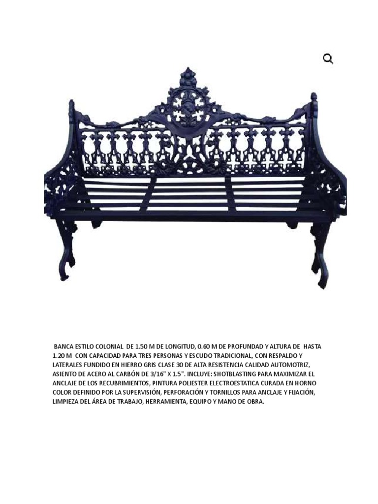 Banca Estilo Colonial | PDF