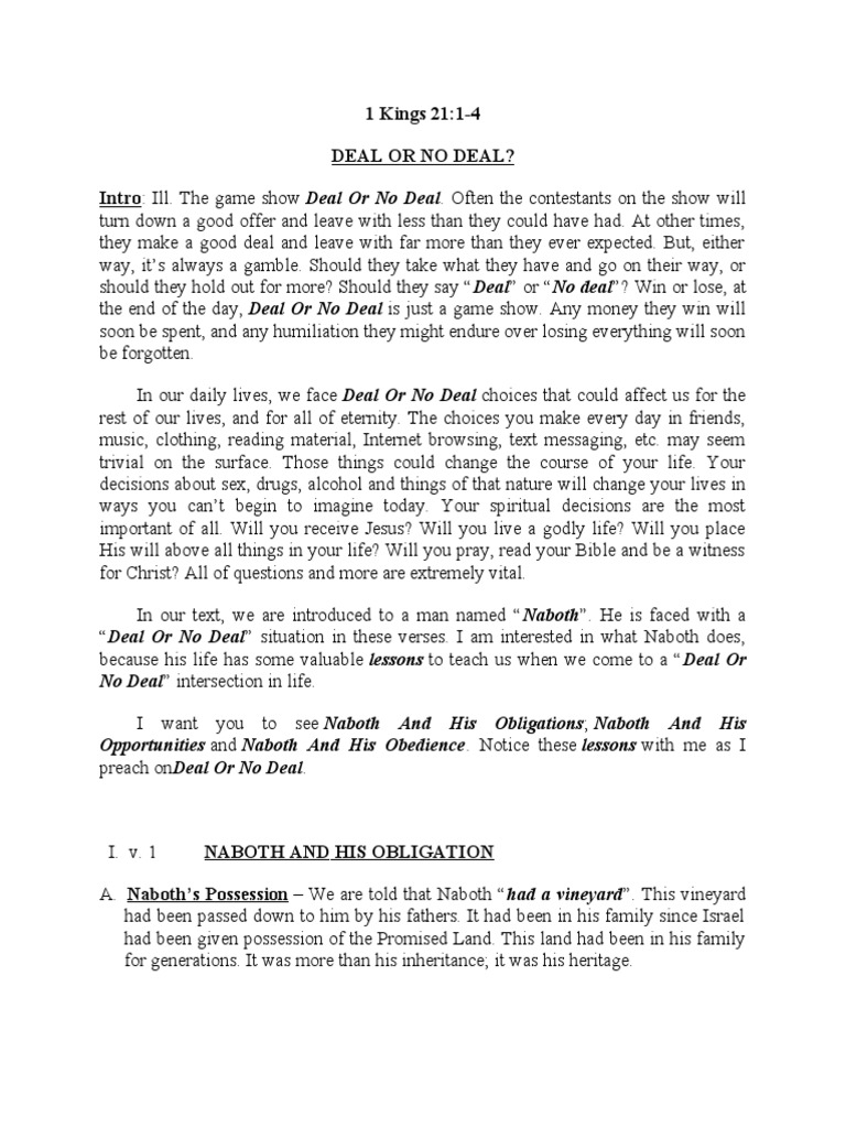 1 Kings 21 | PDF | Elijah