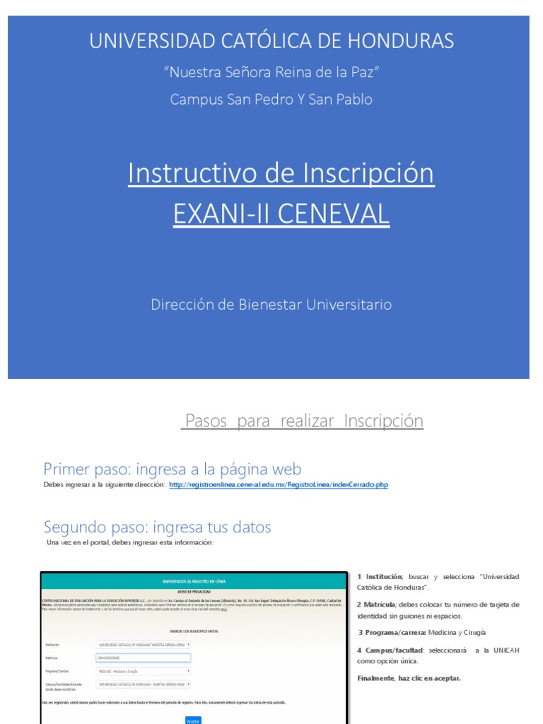 Instructivo Exani Ii. | PDF