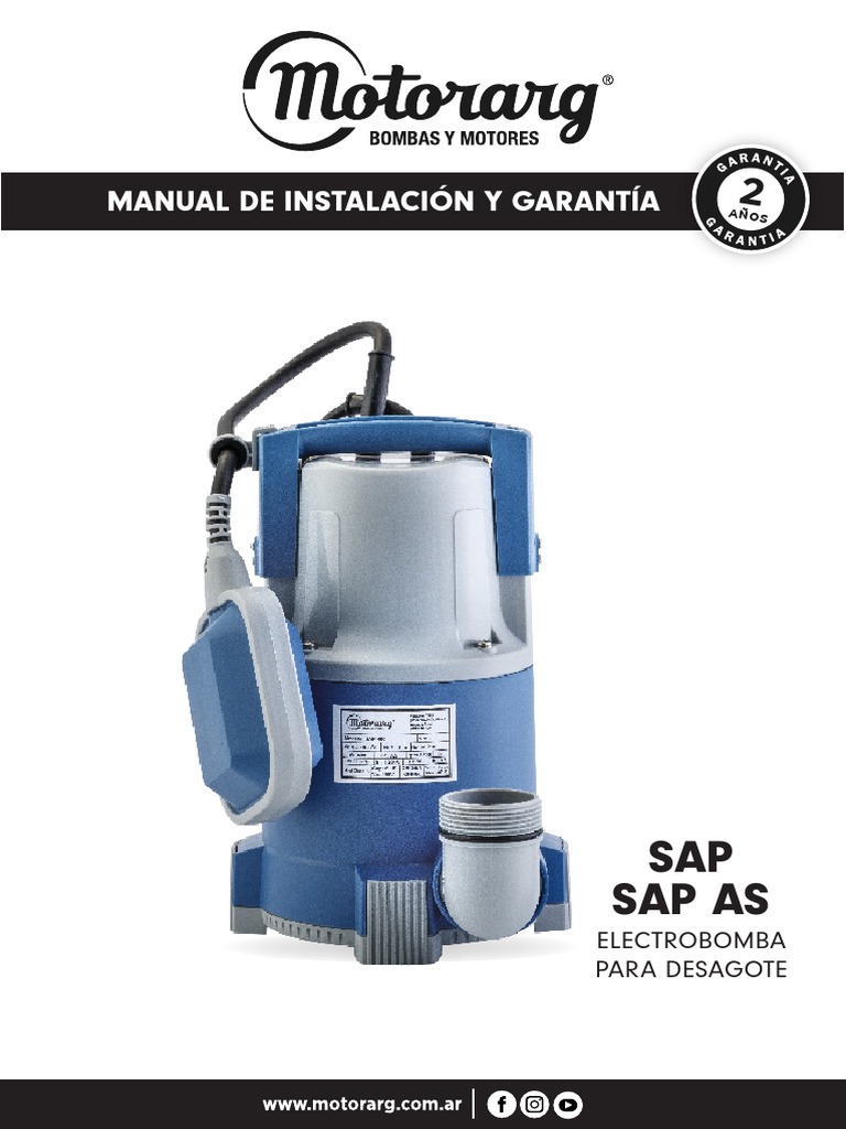 Manual SAP - Motorarg - 2022 | PDF | Bomba | Ingenieria Eléctrica