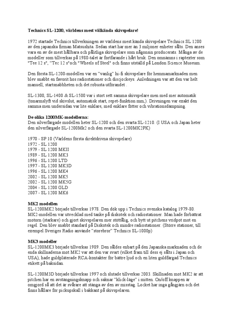 Technics SL1200 | PDF