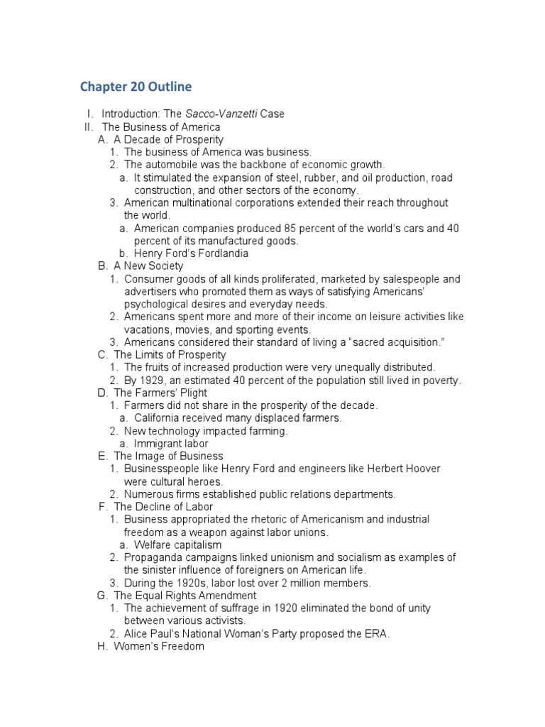 Chapter 20 Outline | PDF