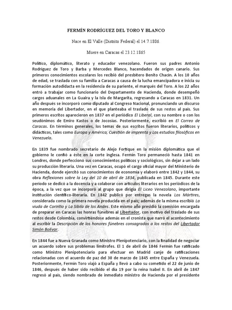 FERMÍN RODRÍGUEZ DEL TORO Y BLANCO | PDF