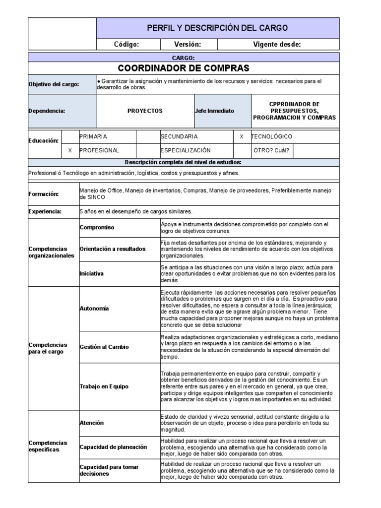Funciones del Coordinador de Compras | PDF | Negocios