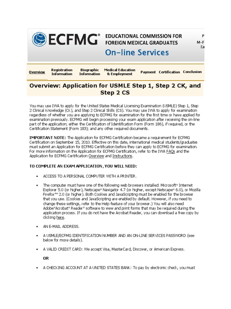 USMLE Application | PDF | United States Medical Licensing Examination ...
